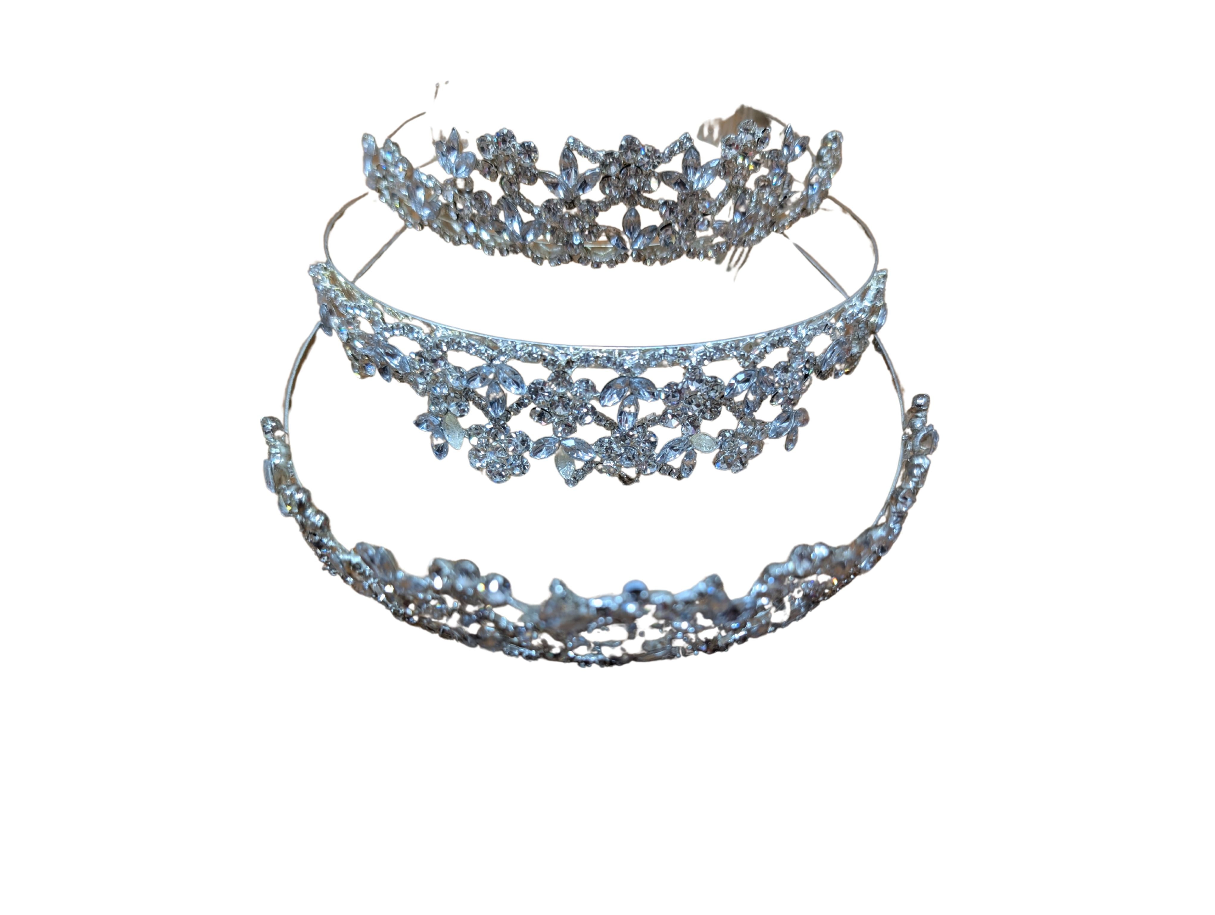Silver Tiara with Flower Diamante Designs – The Dance Spot