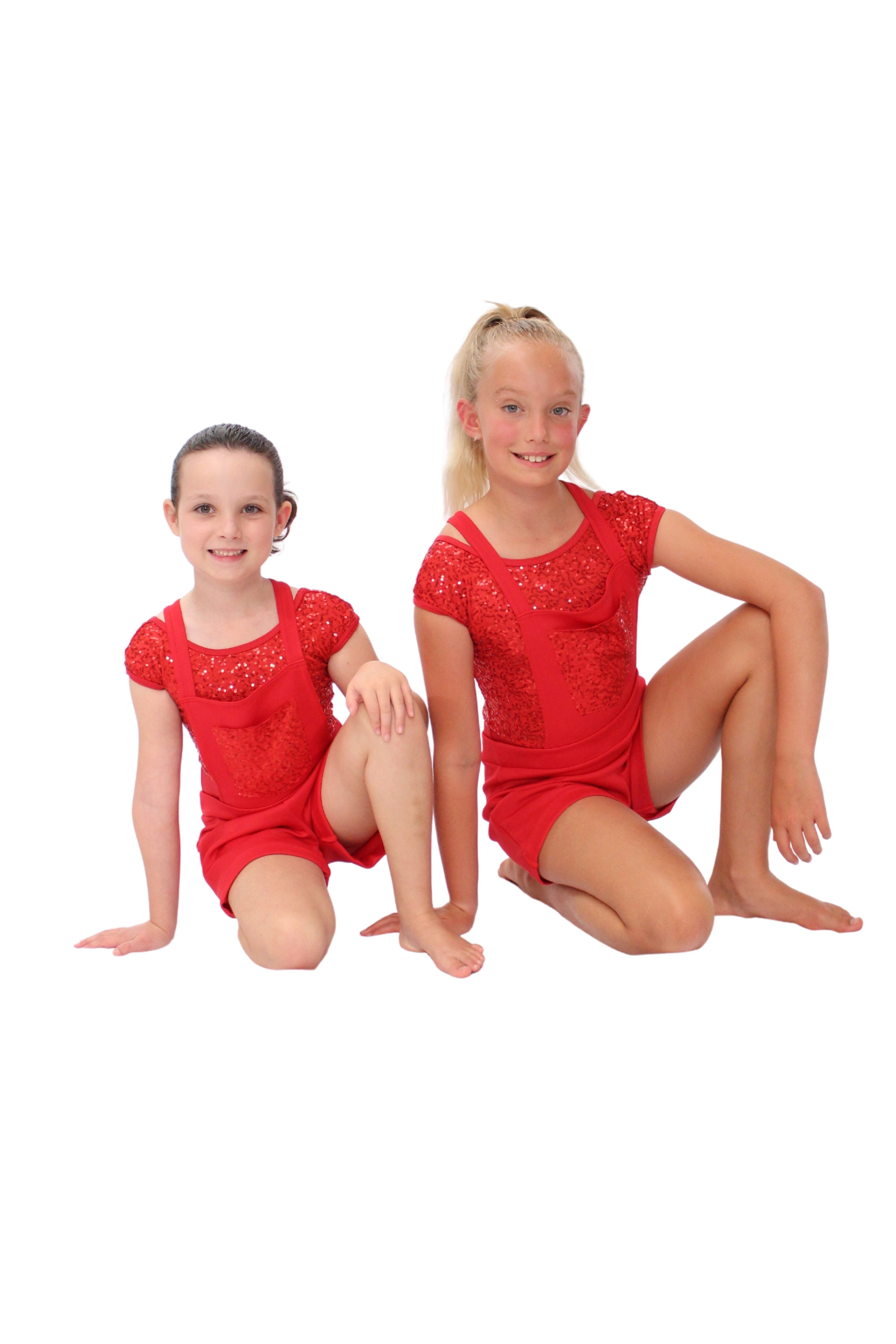 Red Overalls Unitard – The Dance Spot